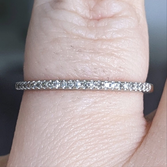 Jewelry | 1k Solid White Gold Diamond Half Eternity Ring | Poshmark